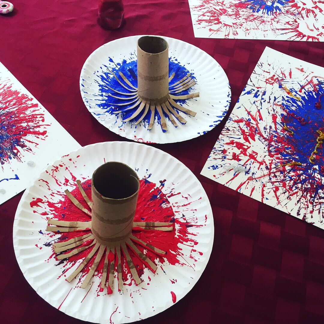 Fireworks Painting with Cardboard Tubes - Glitter On A Dime