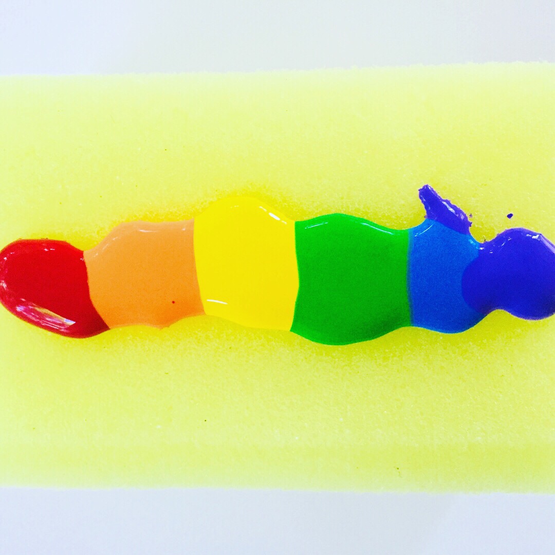Rainbow Sponge Painting Art Project - Glitter On A Dime