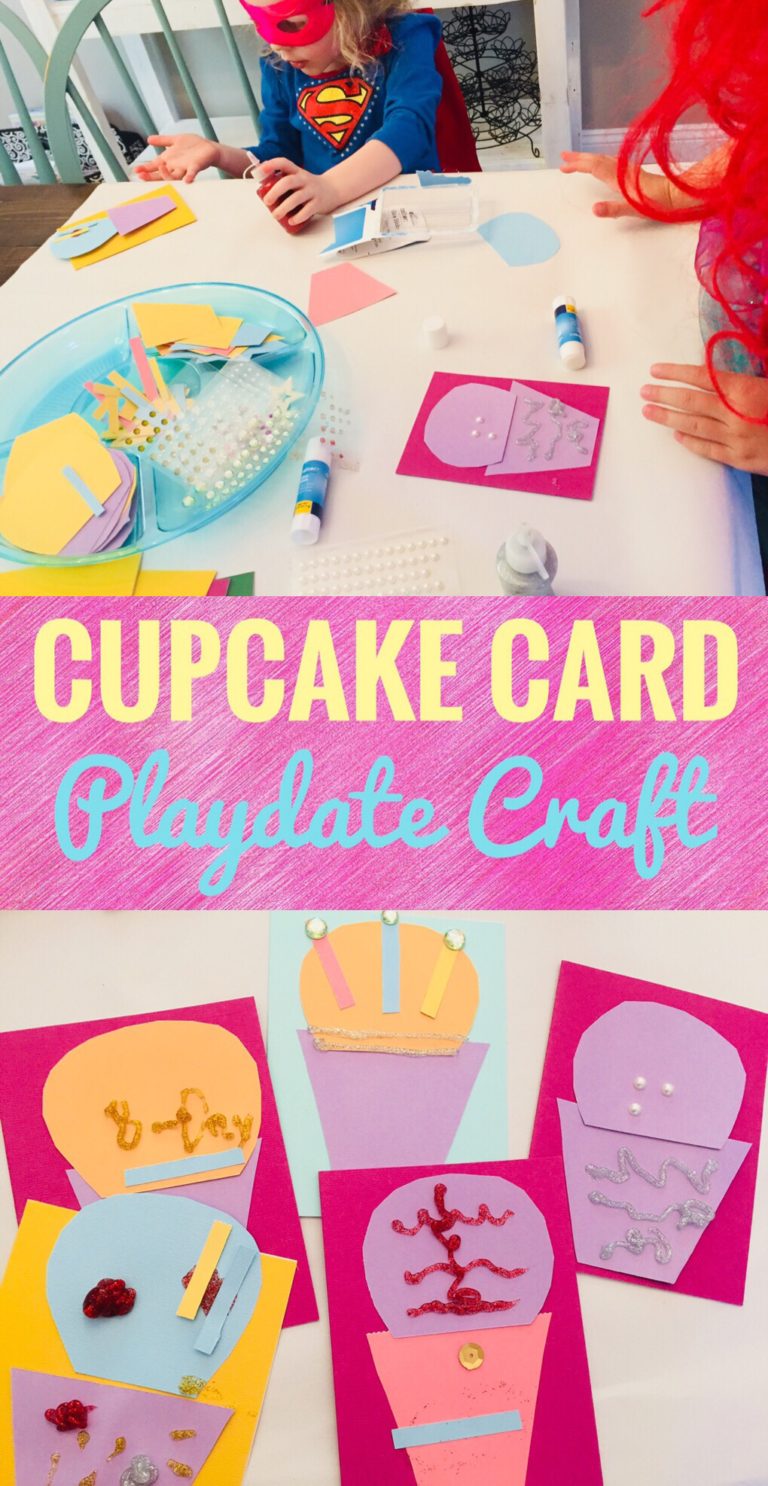 Cupcake Card Playdate Craft - Glitter On A Dime