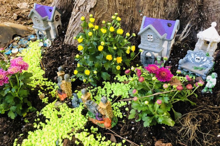 Spooky Halloween Fall Fairy Garden - Glitter On A Dime
