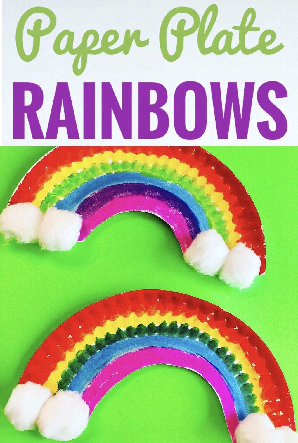 Paper Plate Rainbows - Easy Spring Craft for Kids - Glitter On A Dime
