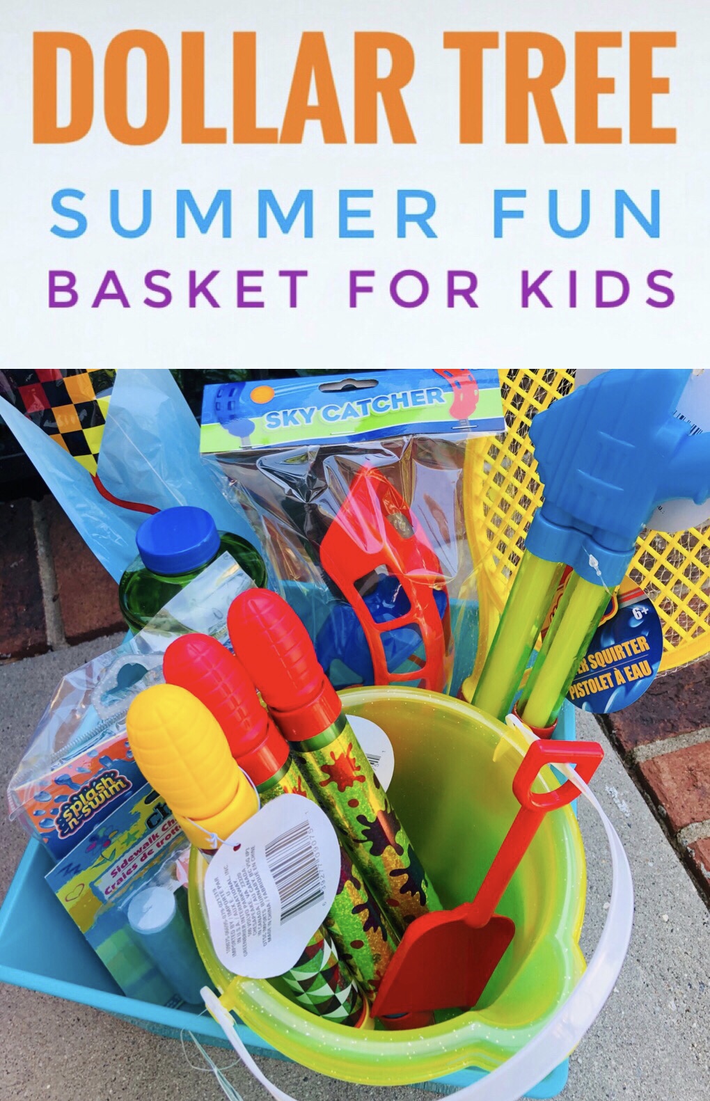 DIY Summer Fun Baskets from Dollar Tree - Glitter On A Dime