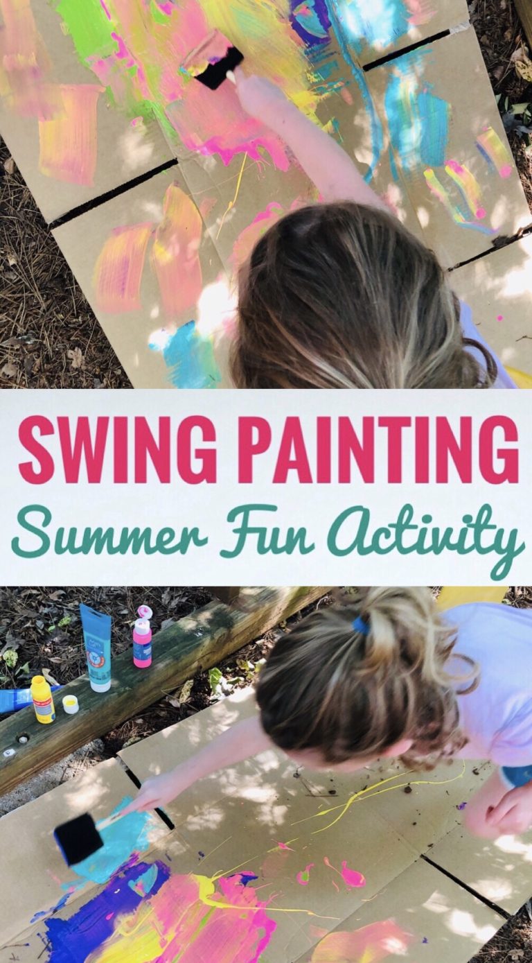 Swing Painting Activity for Kids - Glitter On A Dime