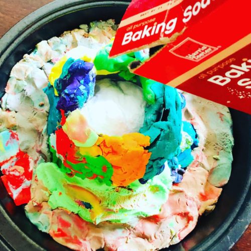 Play Dough Volcano - Fun Preschool Science Activity - Glitter On A Dime