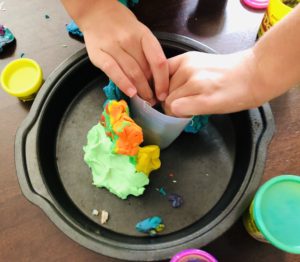 Play Dough Volcano - Fun Preschool Science Activity - Glitter On A Dime