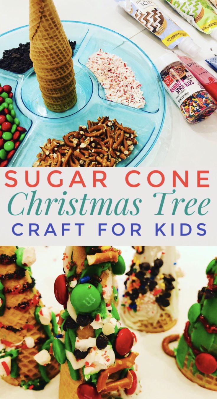 Sugar Cone Christmas Tree Craft for Kids - Glitter On A Dime