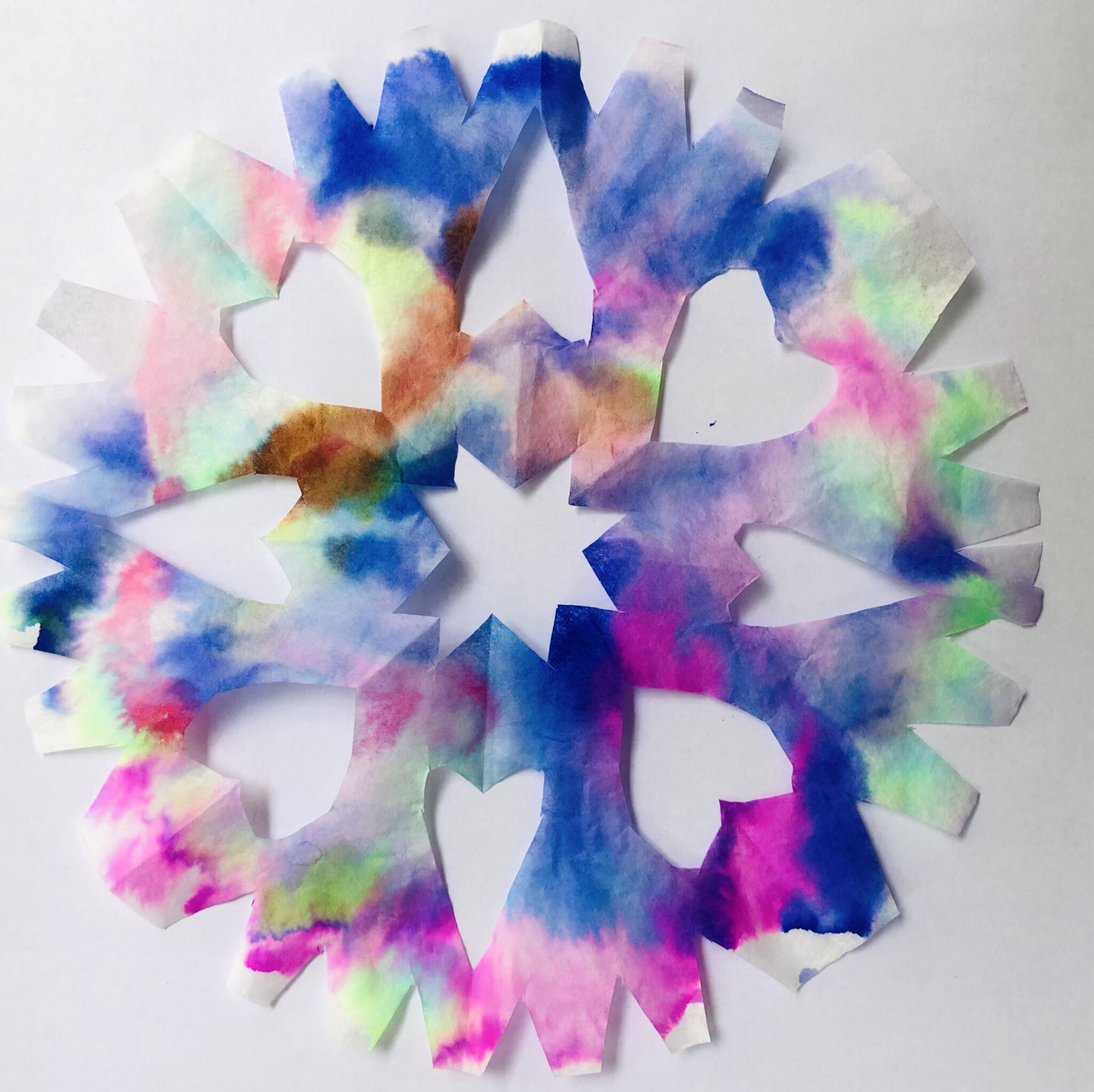 Make Coffee Filter Snowflakes with Washable Markers - Glitter On A Dime