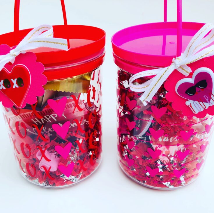 Dollar Tree Valentine Bucket and Gift Card Holder - Glitter On A Dime