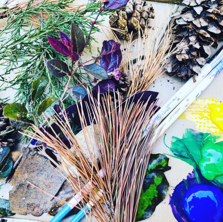 Painting With Nature Activity for Kids - Glitter On A Dime