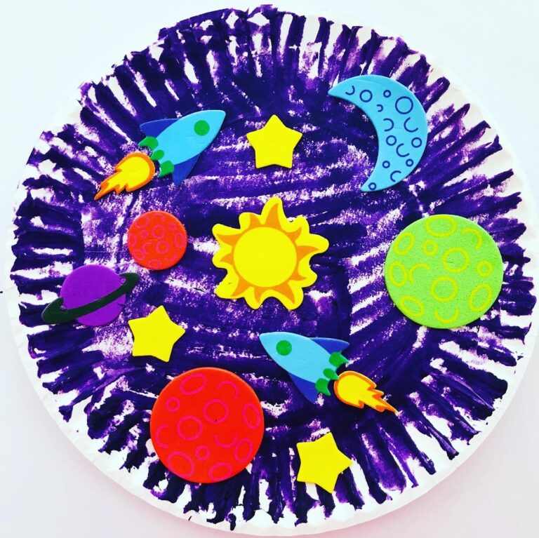 Simple Space Themed Paper Plate Craft - Glitter On A Dime