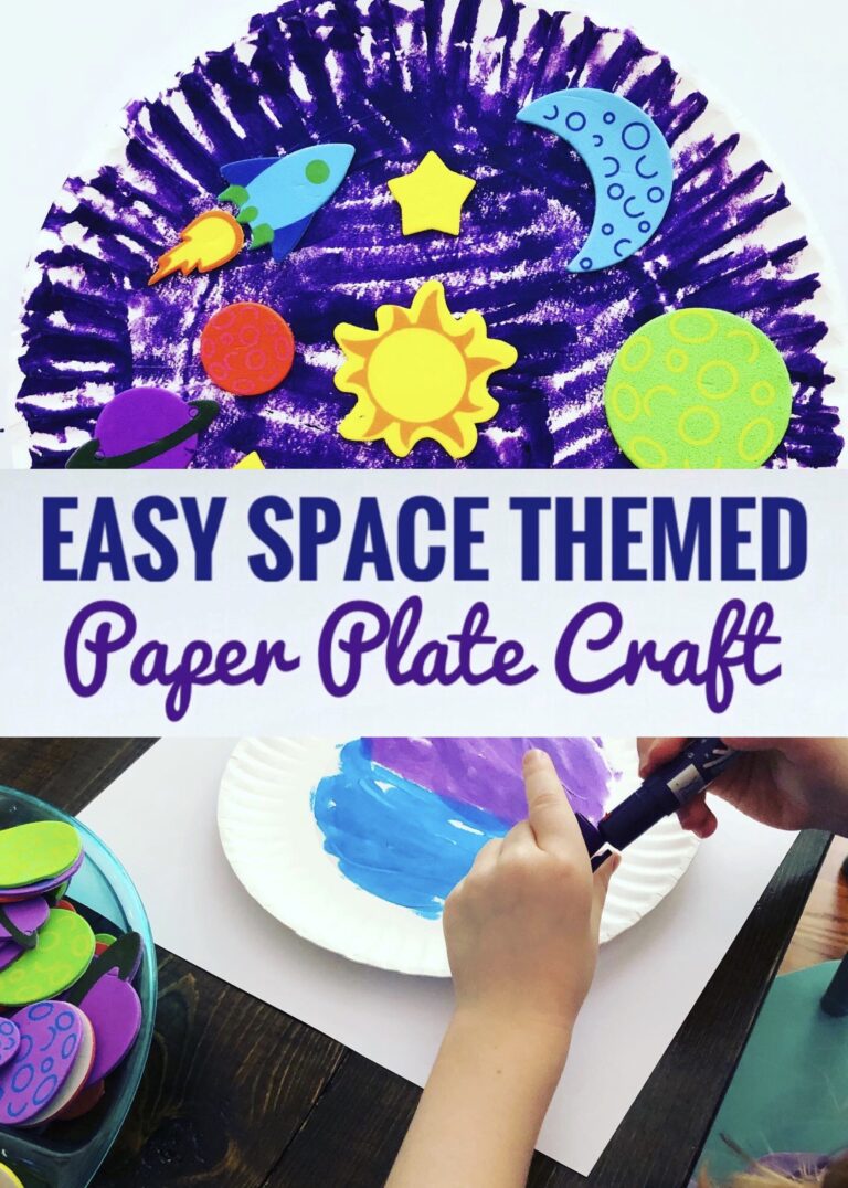 Simple Space Themed Paper Plate Craft - Glitter On A Dime