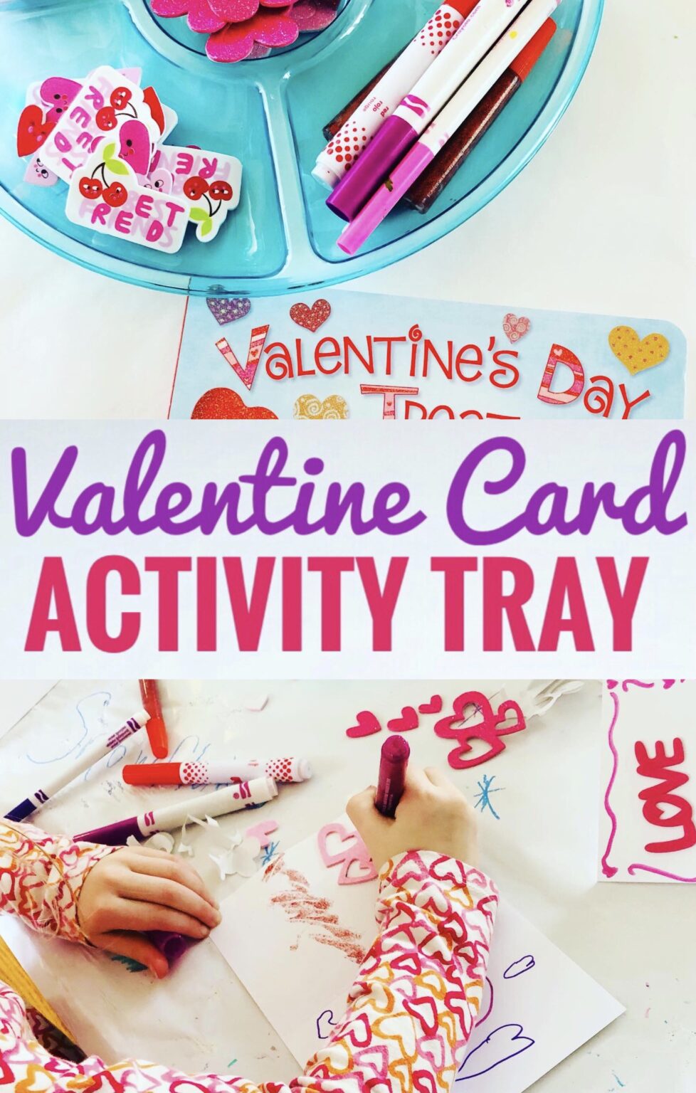 Valentine Card Activity Tray and Board Book - Glitter On A Dime