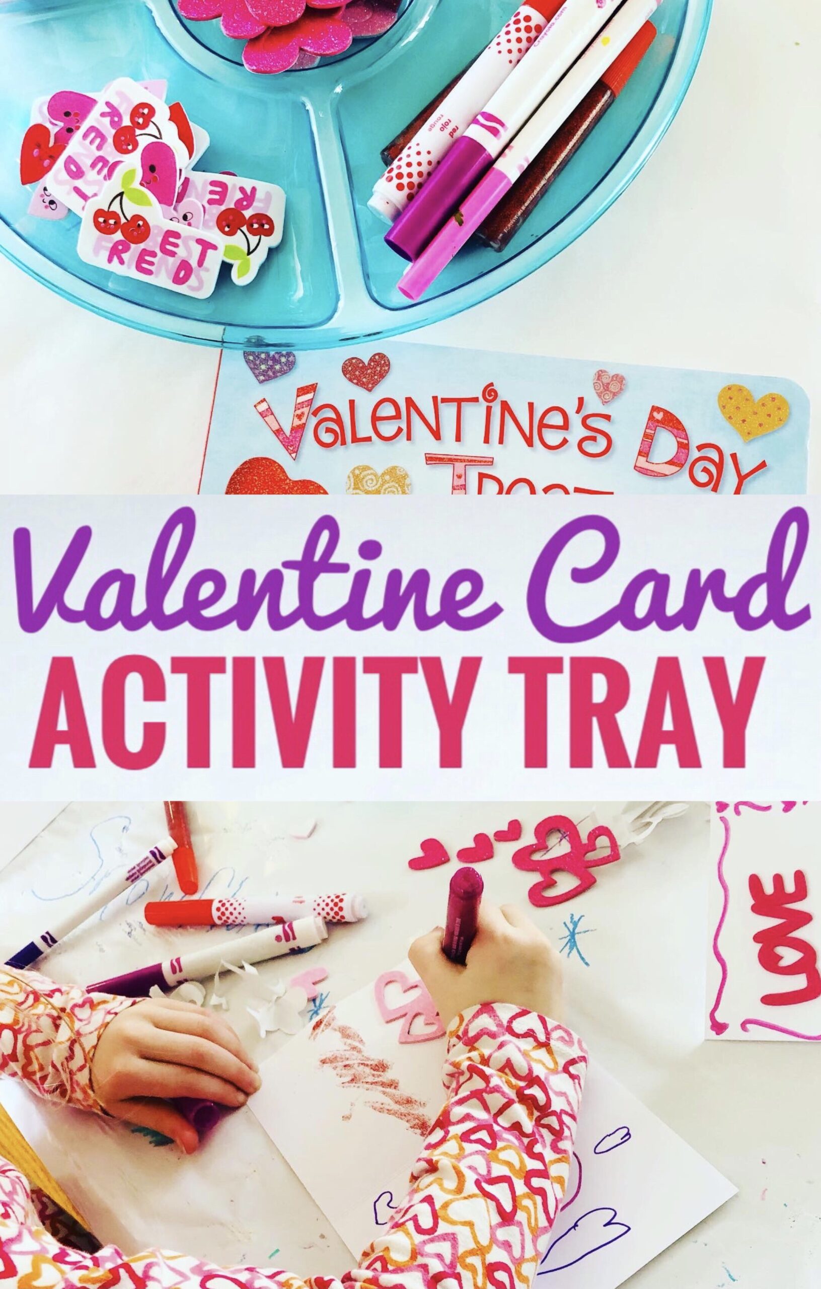 Valentine Card Activity Tray and Board Book - Glitter On A Dime