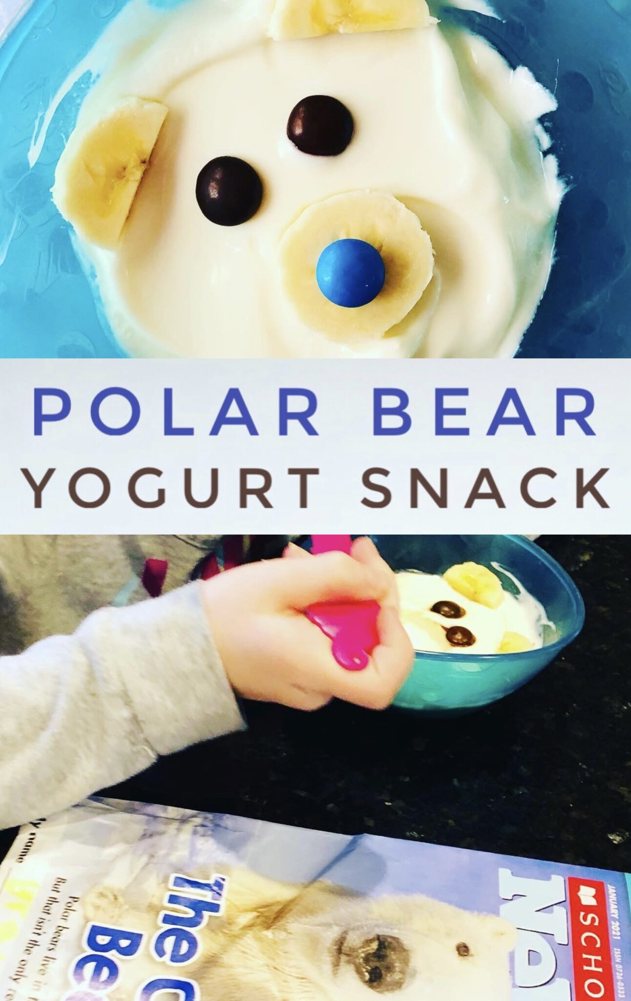 Cute Polar Bear Yogurt Snack - Glitter On A Dime