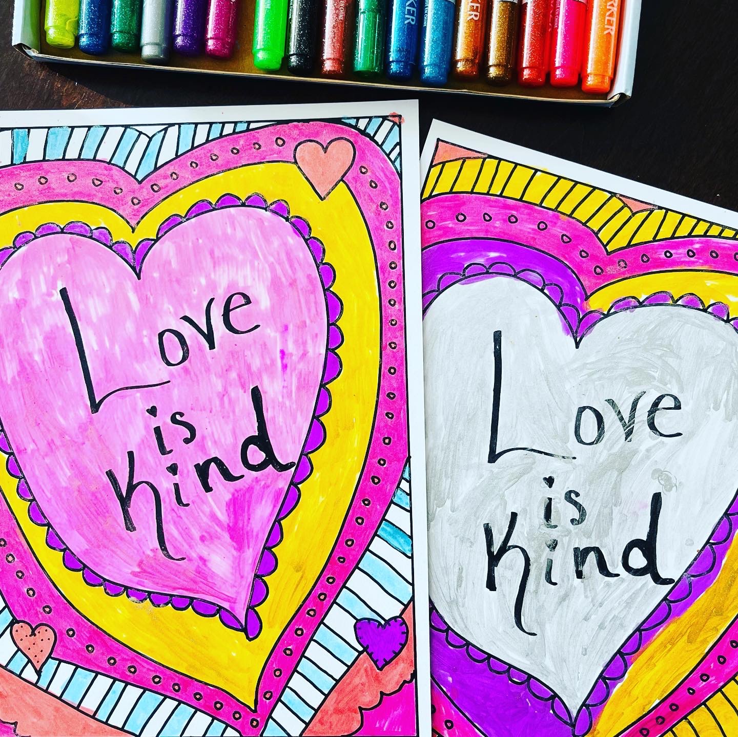 Love Is Kind FREE Printable Coloring Page - Glitter On A Dime