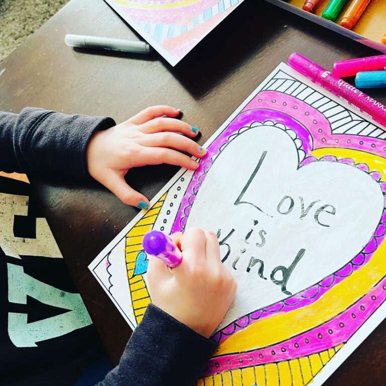 Love Is Kind FREE Printable Coloring Page - Glitter On A Dime