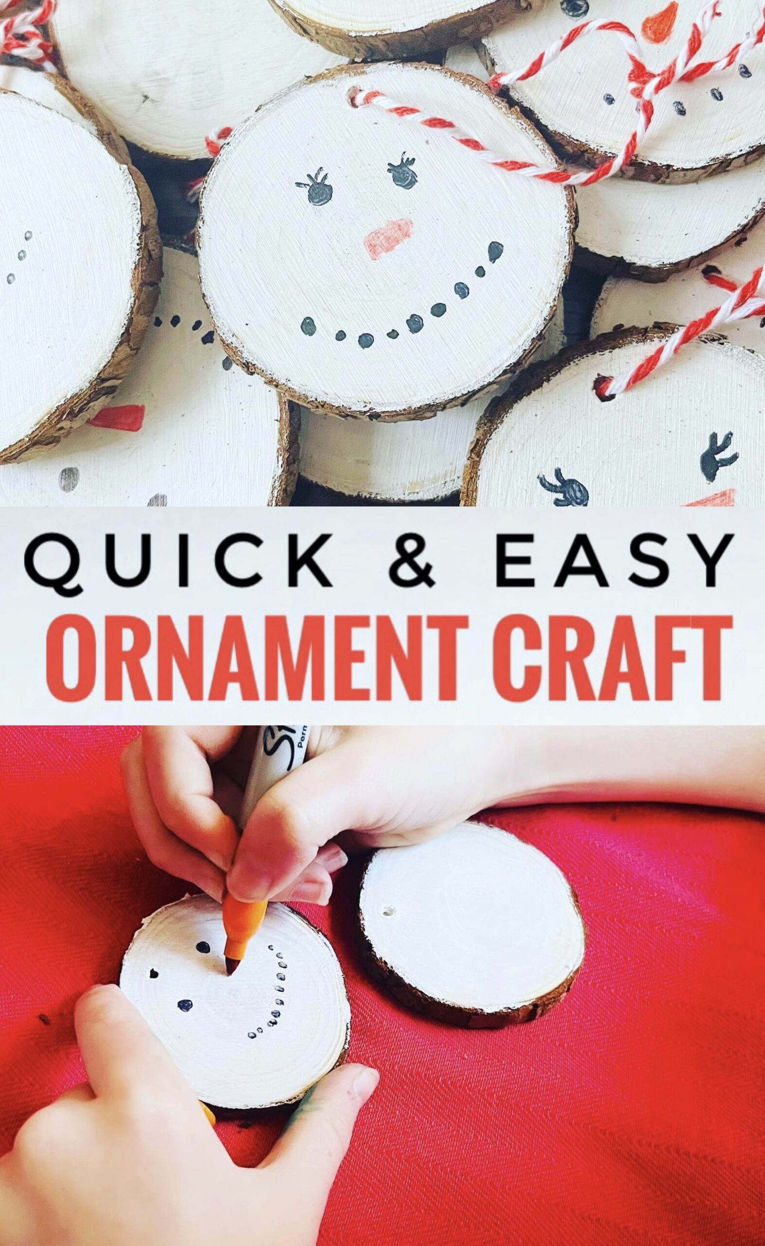 Quick and Easy Snowman Wood Slice Ornament Craft - Glitter On A Dime