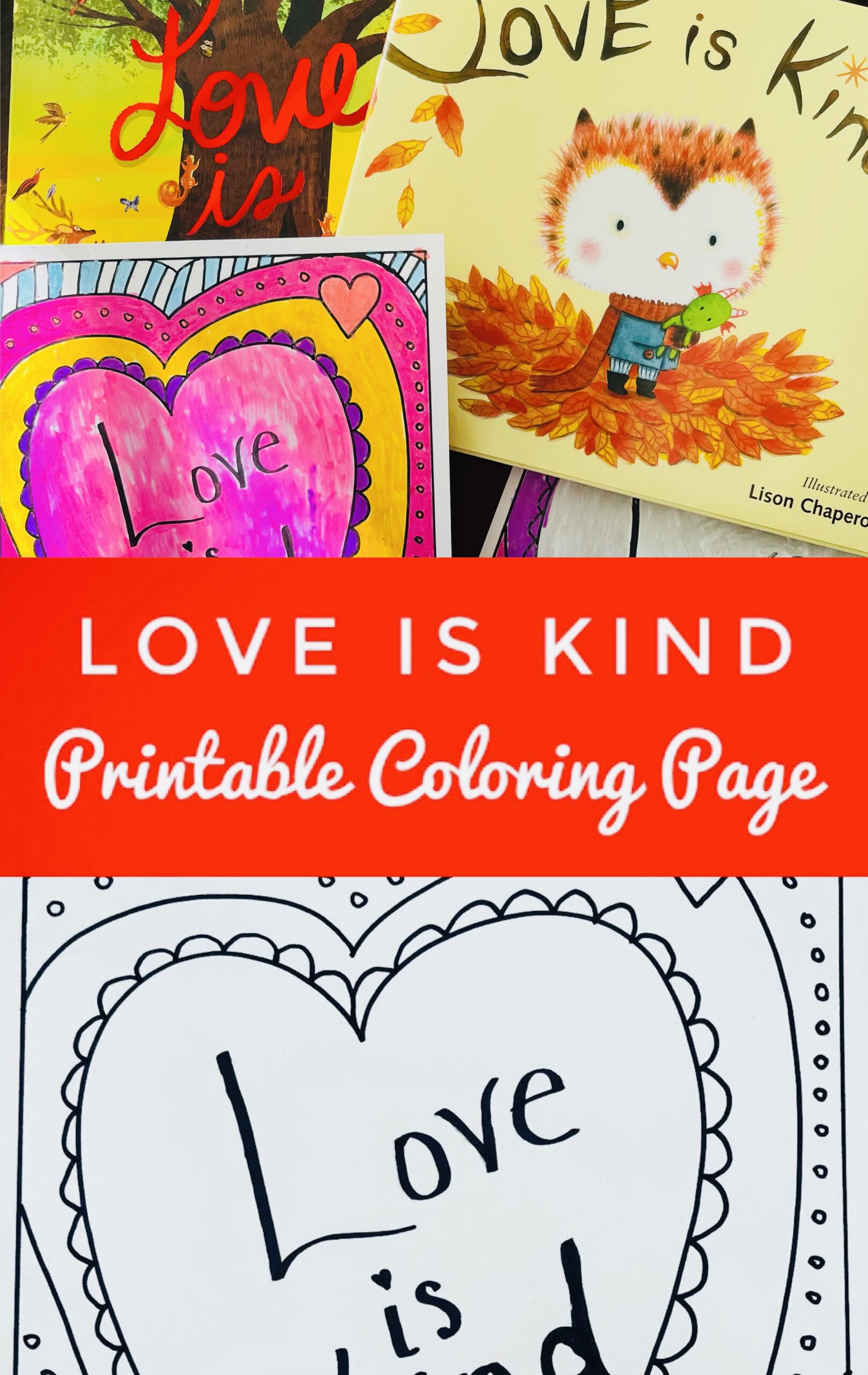 Love Is Kind FREE Printable Coloring Page - Glitter On A Dime